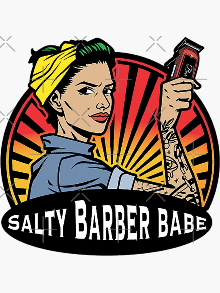 "Salty Barber Babe LOGO" Sticker for Sale by SaltyBarberBabe | Redbubble