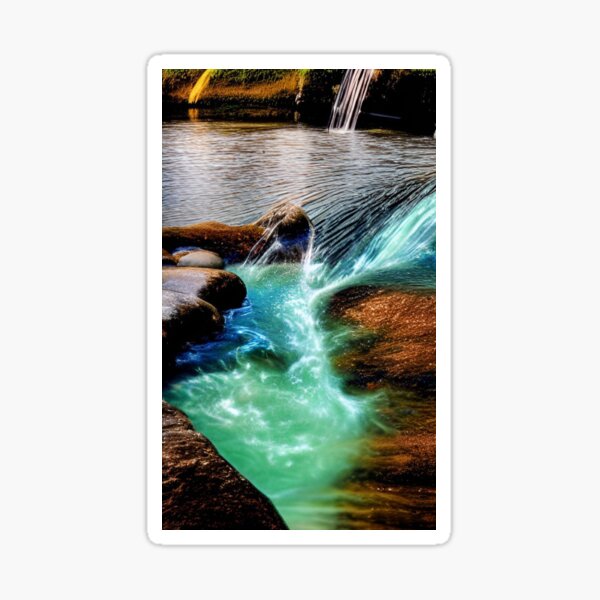 "Beautiful river realistic art" Sticker for Sale by CalliopeCr | Redbubble