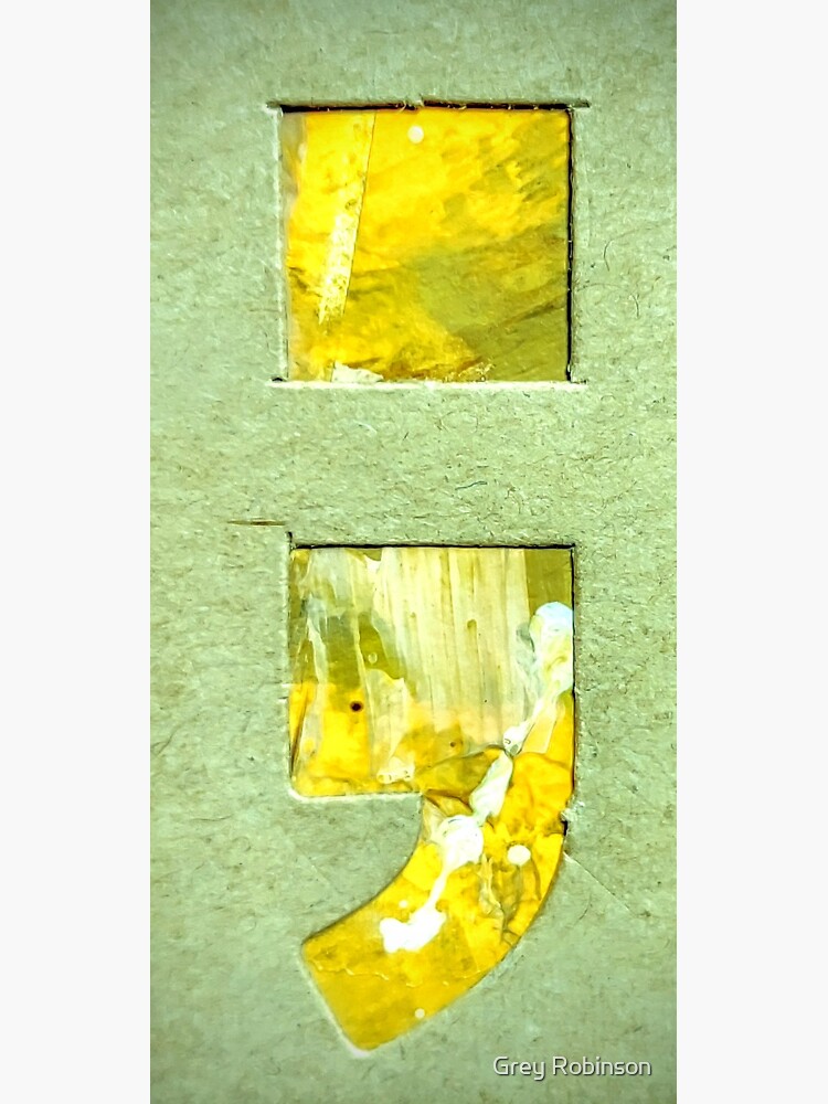 "Bright yellow and green abstract semicolon symbol " Sticker for Sale ...