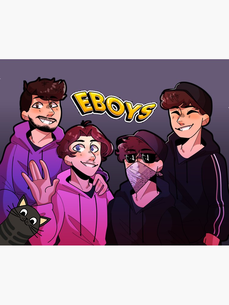 "The Eboys Youtubers as Actual Eboys Cartoon " Sticker for Sale by ...