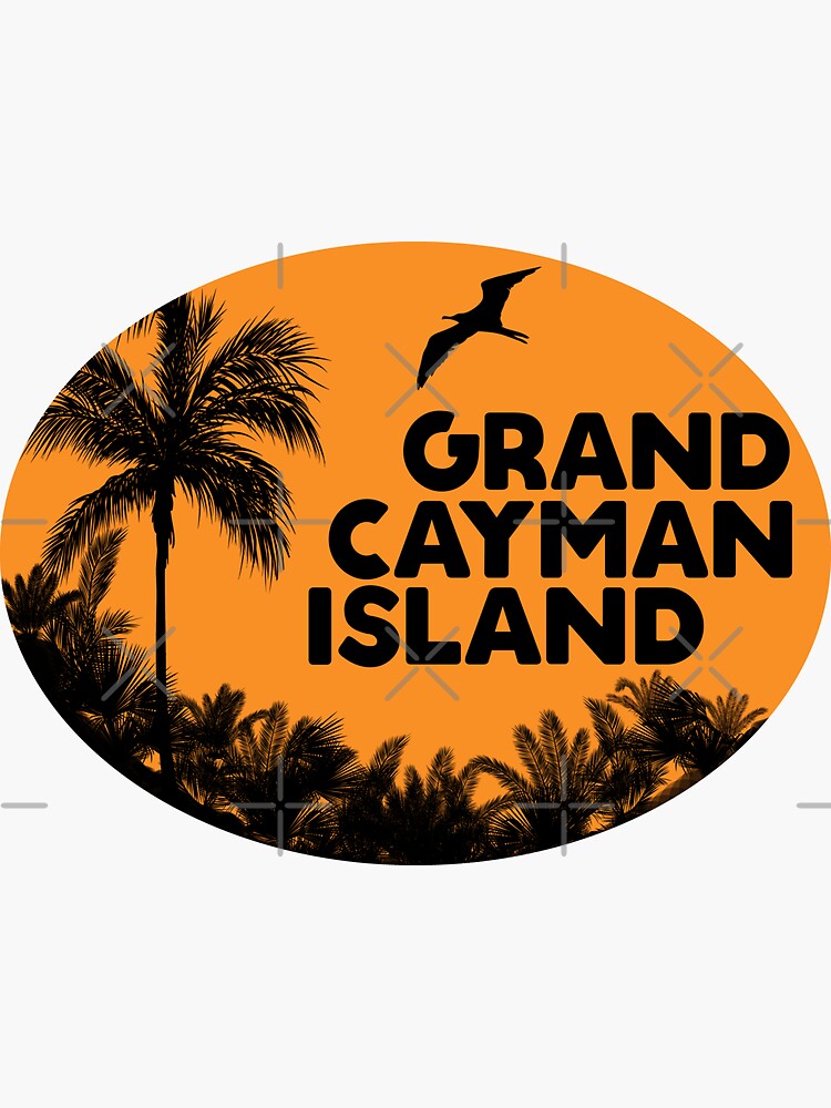"GRAND CAYMAN ISLAND CARIBBEAN SEA RETRO BEACH OCEAN TRAVEL" Sticker ...