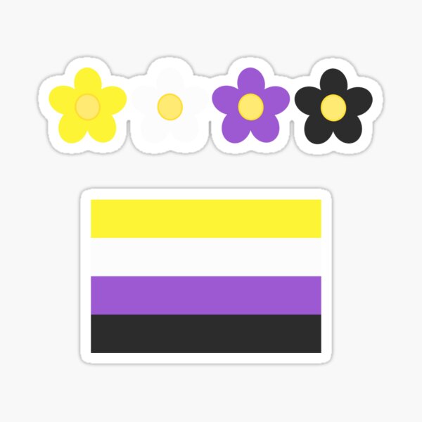 "Non Binary Pride Sticker Pack Daisy Flower and Flag" Sticker for Sale ...