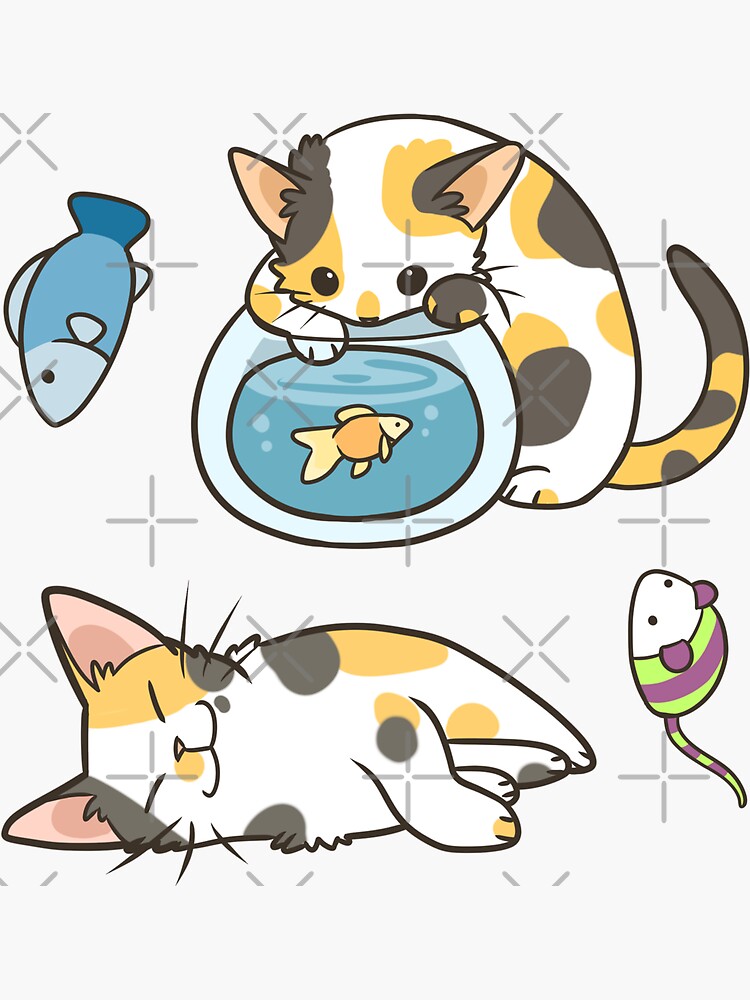 "Calico cats" Sticker for Sale by pawlove | Redbubble