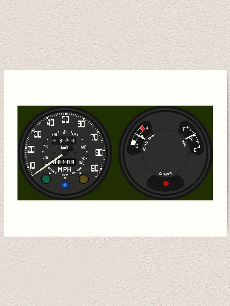 "Classic 4x4 Speedometer and Gauge Cluster" Art Print for Sale by ...