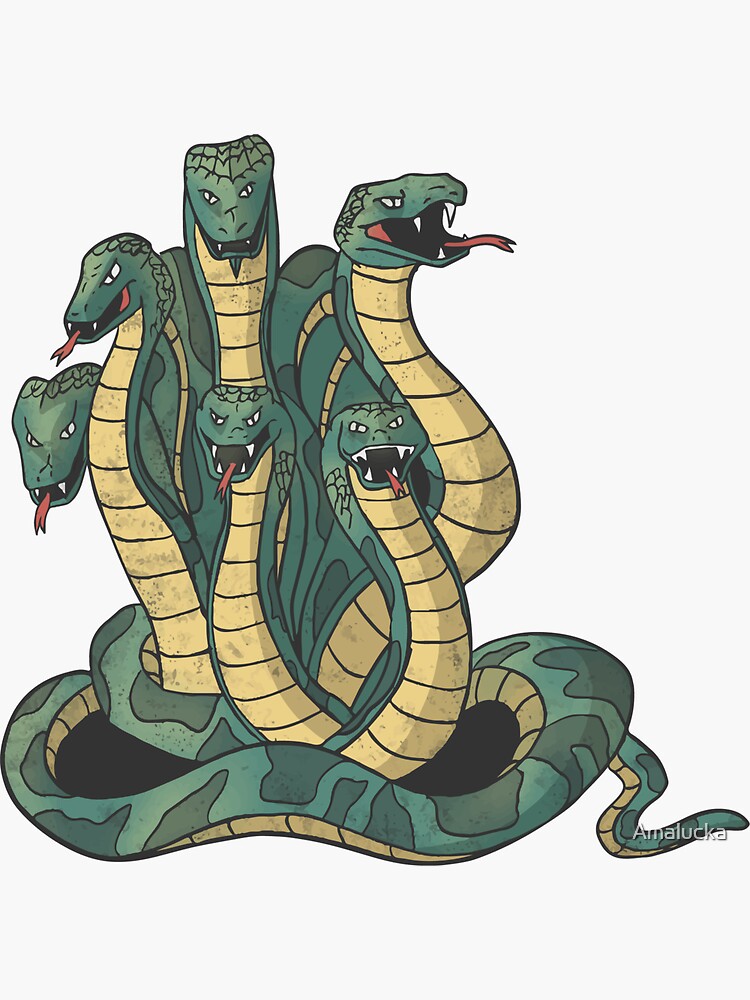 "9 Headed Snake" Sticker for Sale by Amalucka | Redbubble