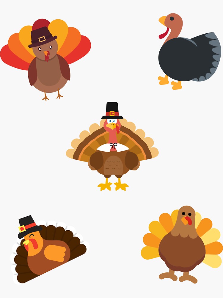 "Thanksgiving Turkey Sticker Pack" Sticker for Sale by MedioCreativo ...