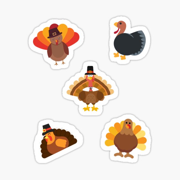"Thanksgiving Turkey Sticker Pack" Sticker for Sale by MedioCreativo ...