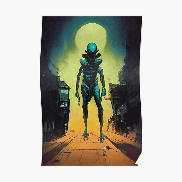 "Martian Invasion - Visitor" Poster for Sale by MekoAi | Redbubble