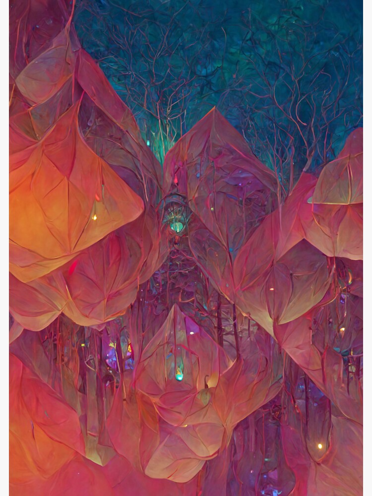 "Electric Forest - Ethereal Minimalist Psychedelic Forest" Sticker for ...