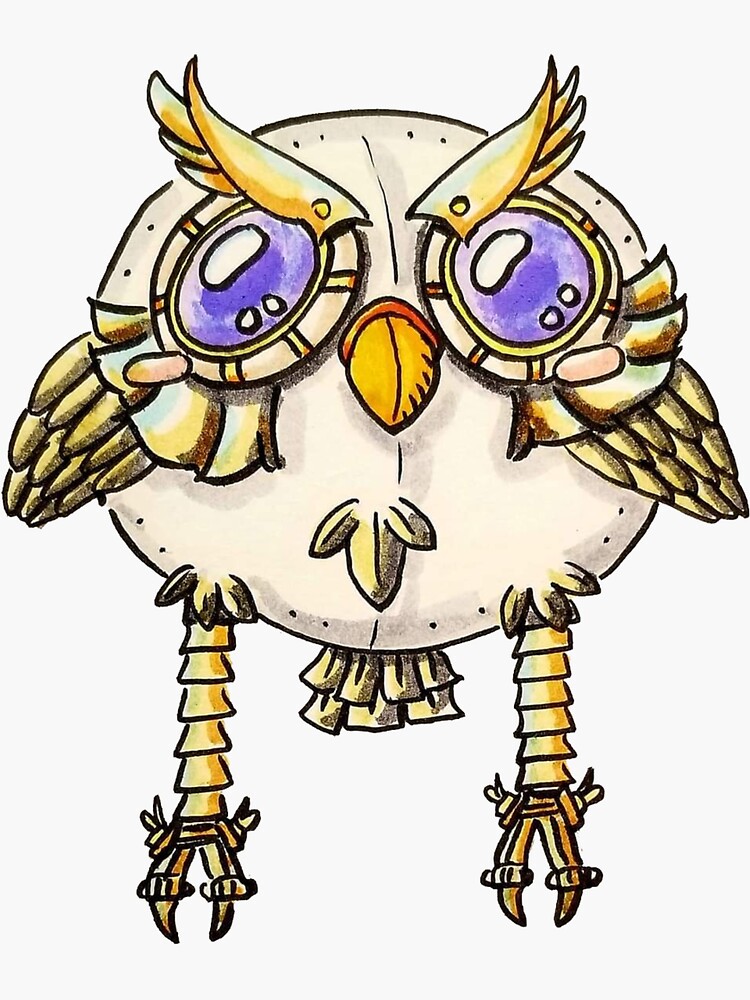 "Incredible Clockwork Owl Automaton" Sticker for Sale by Zesty-Time ...
