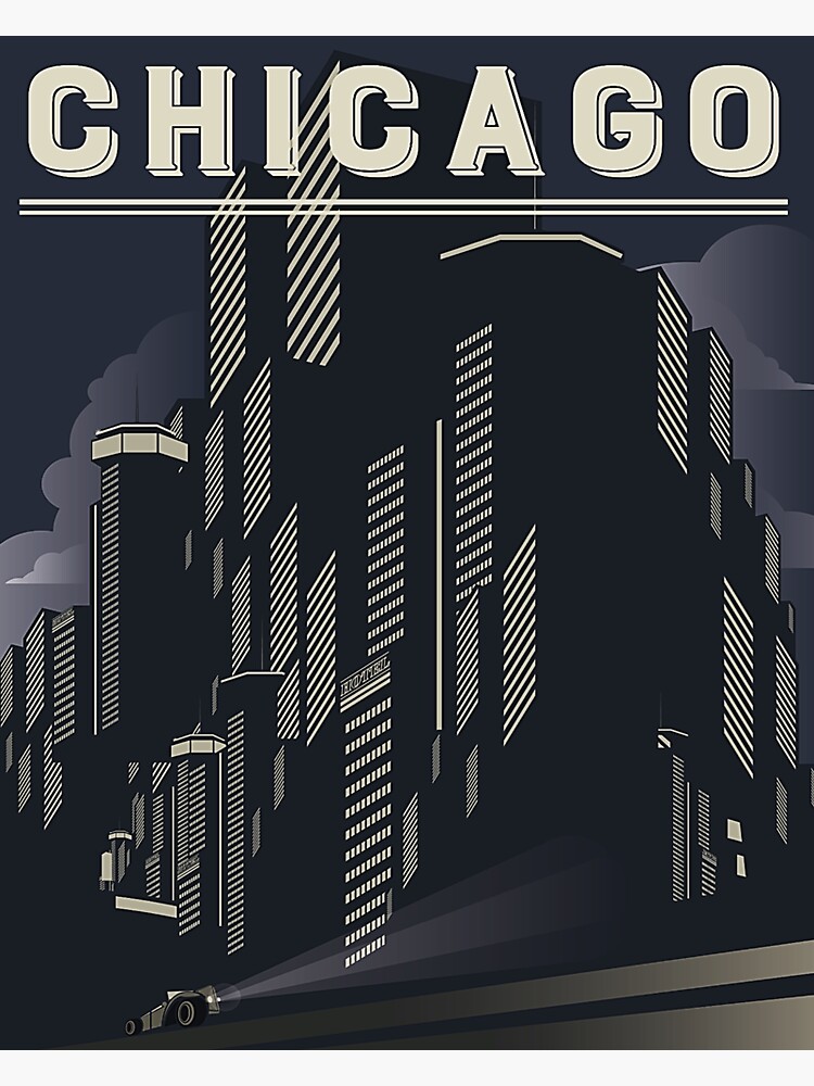 "Chicago Art Deco Car" Sticker for Sale by Rorulent | Redbubble