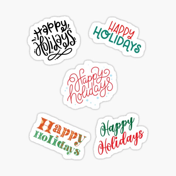 "Happy Holidays Sticker Pack, Christmas Sticker Pack" Sticker for Sale ...