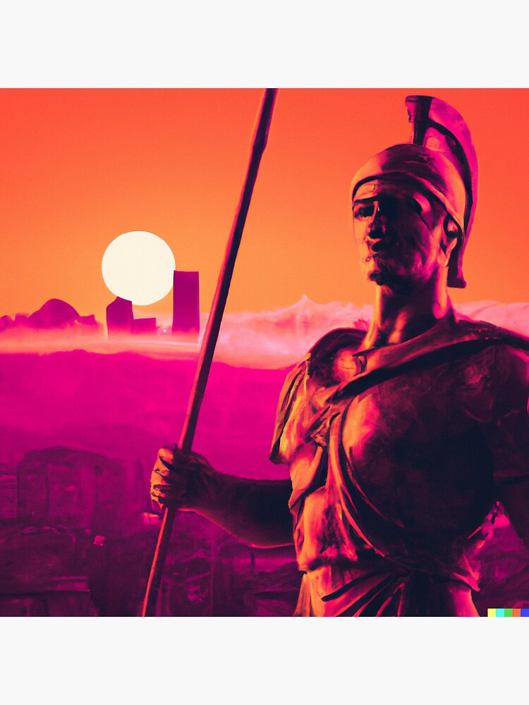 "DALL·E 2022-08-04 20.36.24 - Marble statue of Roman soldier in front ...