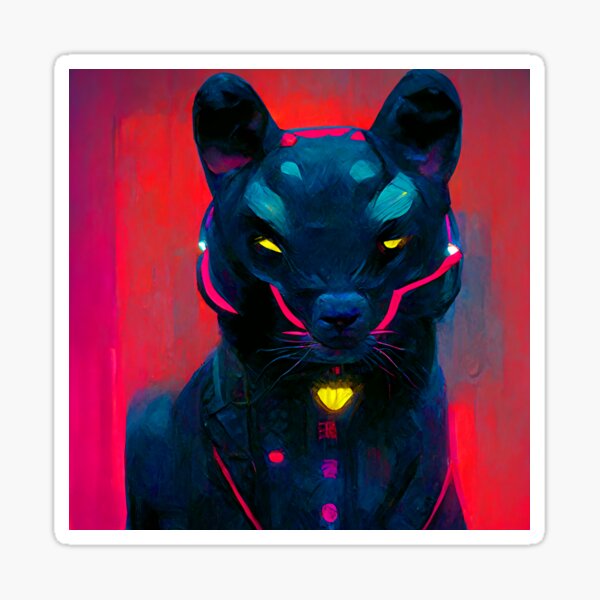 "Neon Panther " Sticker for Sale by INFIDEL | Redbubble