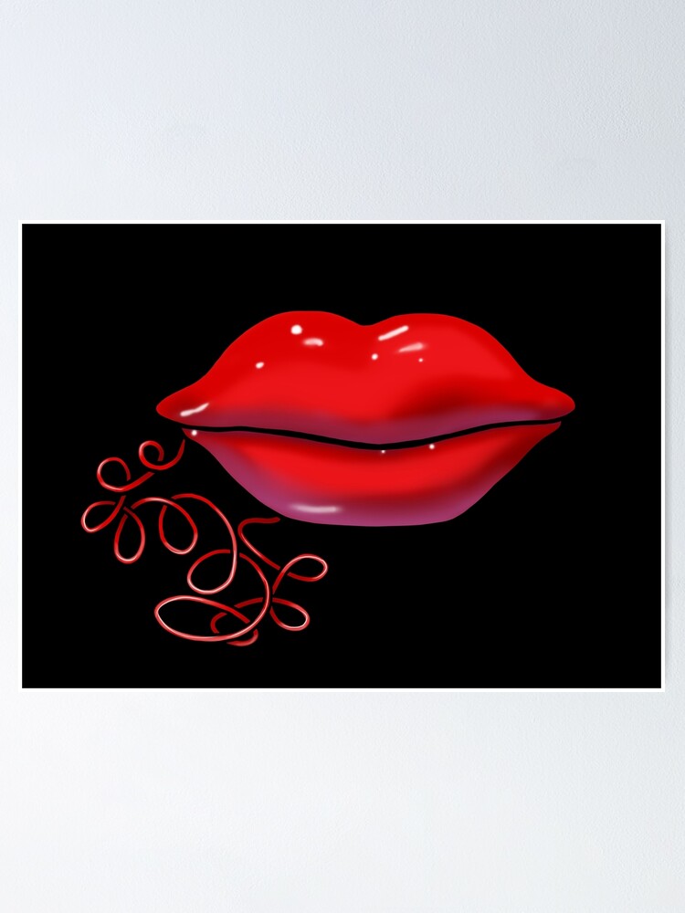 "Nostalgic Barbie style red lips phone" Poster for Sale by ...