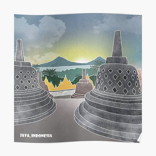 "Borobudur Temple in Indonesia" Poster for Sale by traveltheory | Redbubble