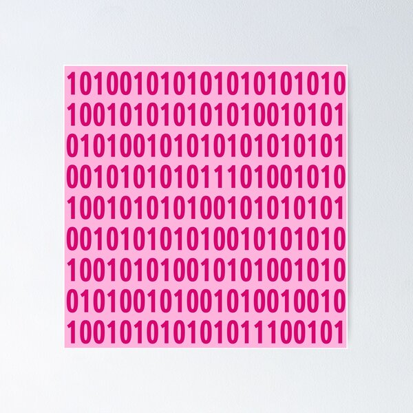 "pink binary code pattern" Poster for Sale by AurelsPrints | Redbubble