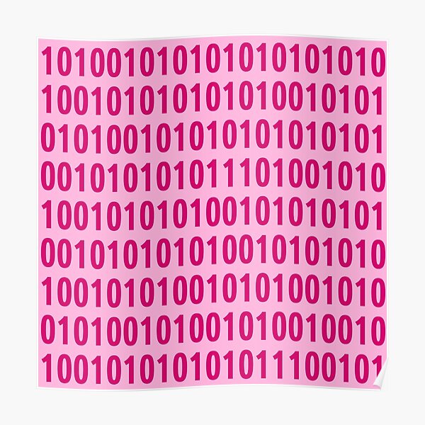 "pink binary code pattern" Poster for Sale by AurelsPrints | Redbubble