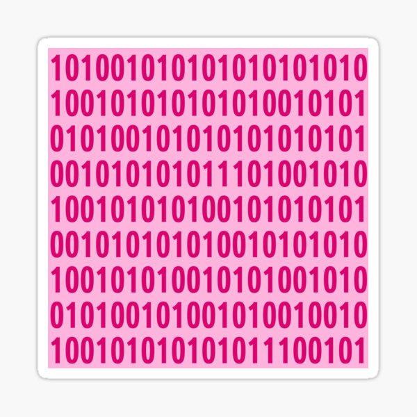 "pink binary code pattern" Sticker for Sale by AurelsPrints | Redbubble