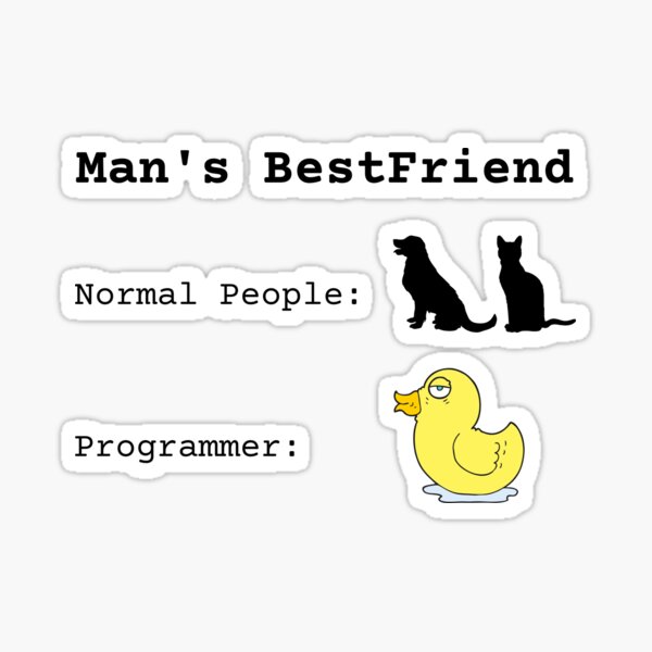 "Programmer's Best Friend Rubber Ducking" Sticker for Sale by ...
