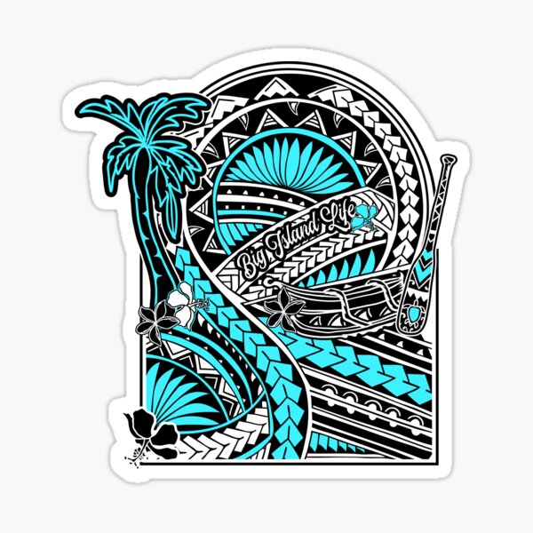 "Vintage Big Island Hawaiian Touch Of Teal Tattoo " Sticker for Sale by ...