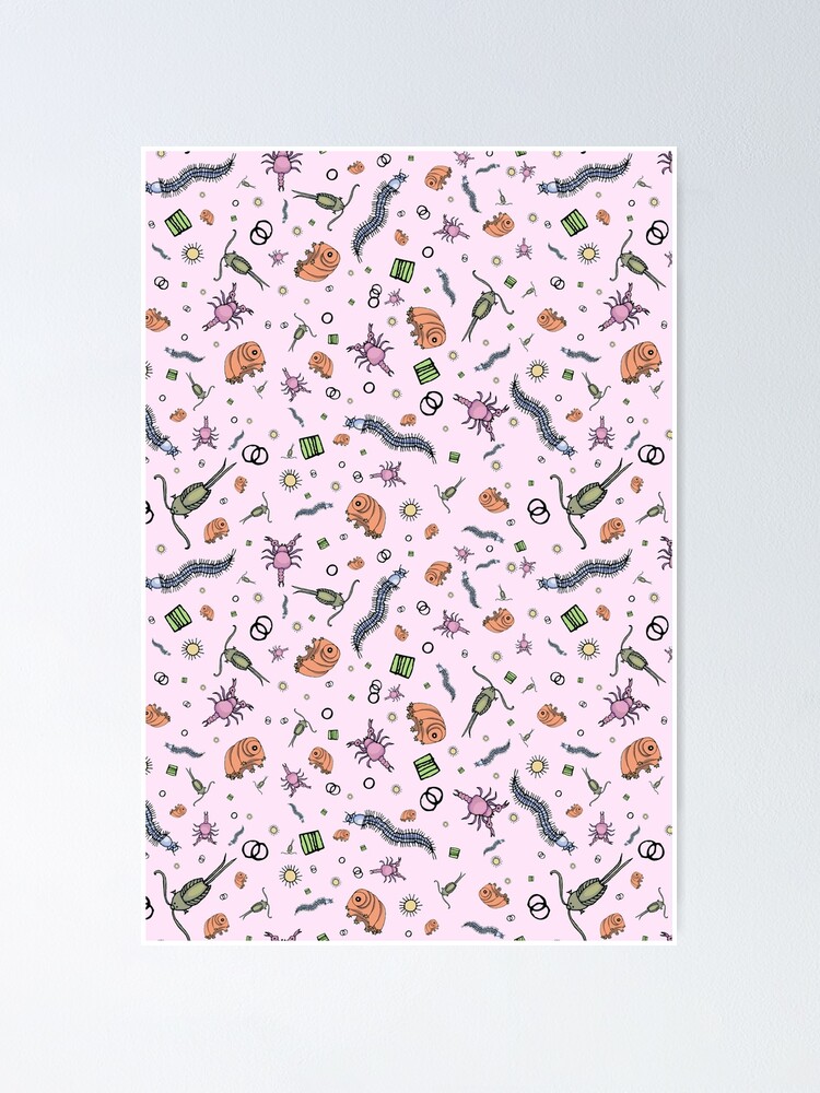 "Microscopic Animals in Pink" Poster by Nemki | Redbubble