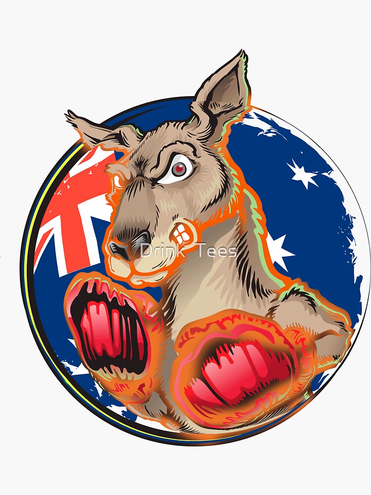 "Angry kangaroo shirt" Sticker for Sale by cmbarbosa | Redbubble