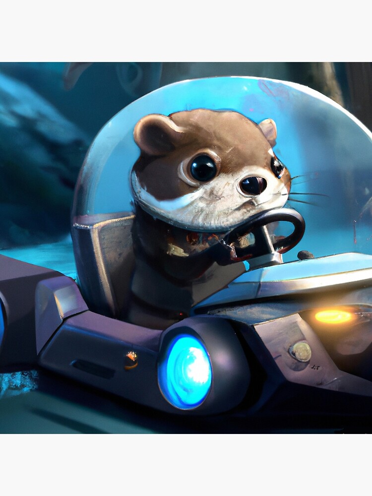 "Otter driving a futuristic car" Poster for Sale by Zestpond | Redbubble