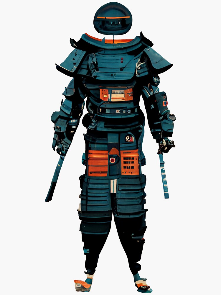 "Space Samurai Series - Saku" Sticker for Sale by Drunk-Martian | Redbubble