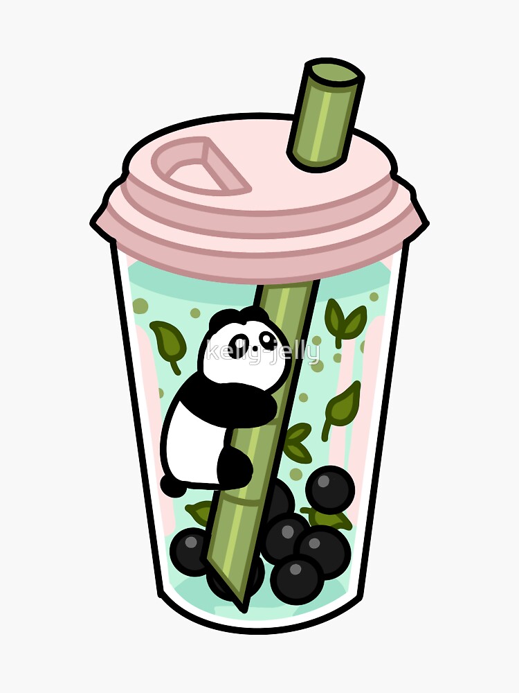 "Panda Boba" Sticker for Sale by kelly-jelly | Redbubble