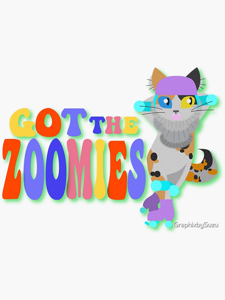 "Turkish Angora Cat got the Zoomies" Sticker for Sale by GraphixbySuzu ...