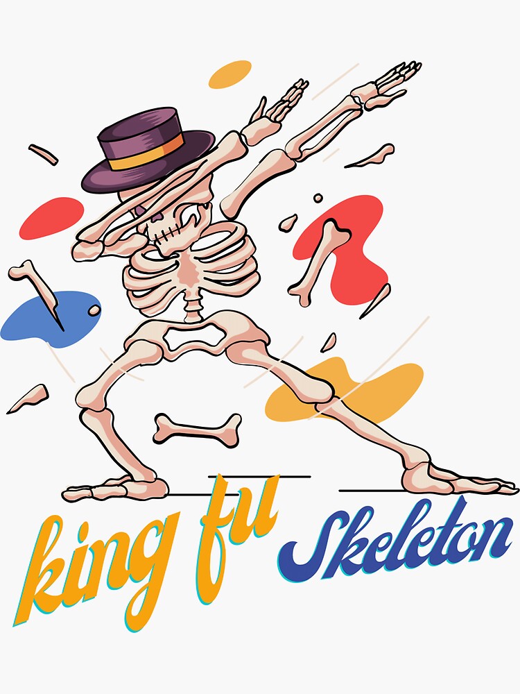 "Skeleton Halloween Sublimation Bundle-Skeleton KING FU" Sticker for ...