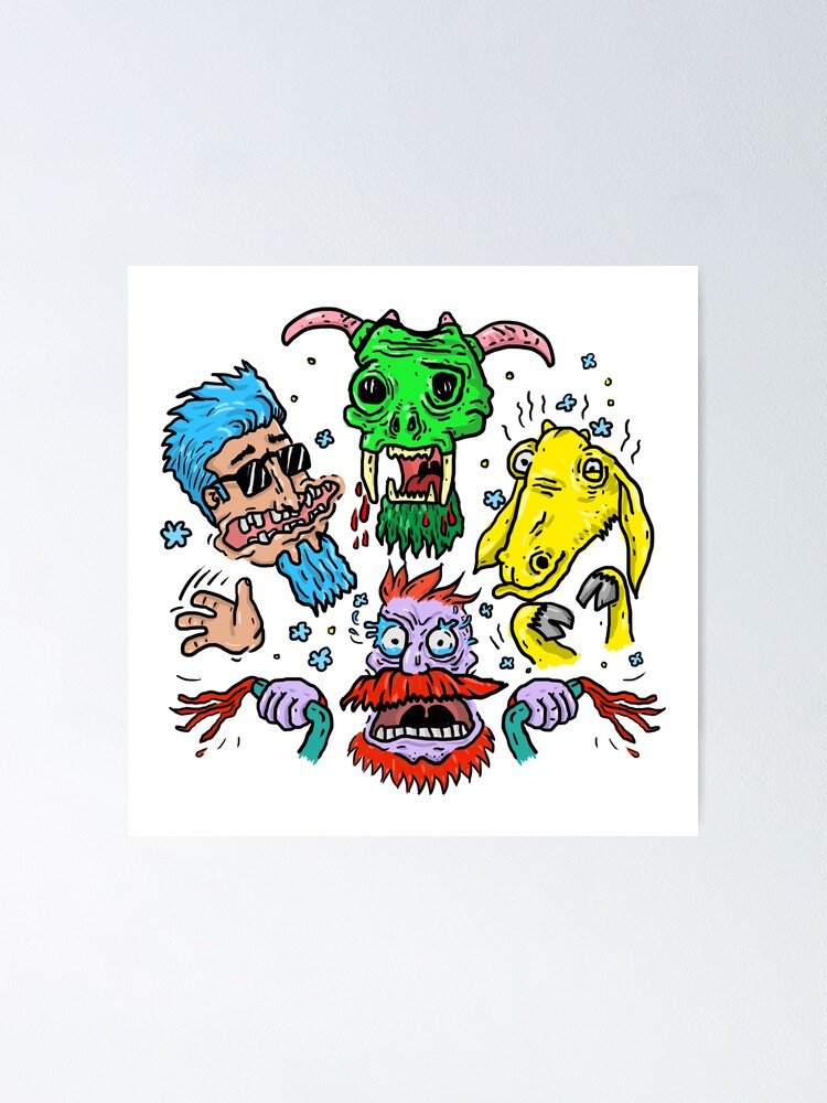 "Panic, monster, green, yellow, sheep, purple, face, nervous, fear ...