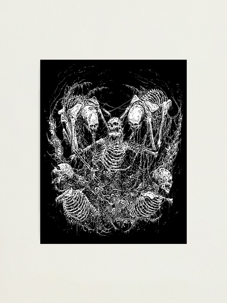 "Death Skeleton Dead Body Teared Apart Bones and Guts black white ...