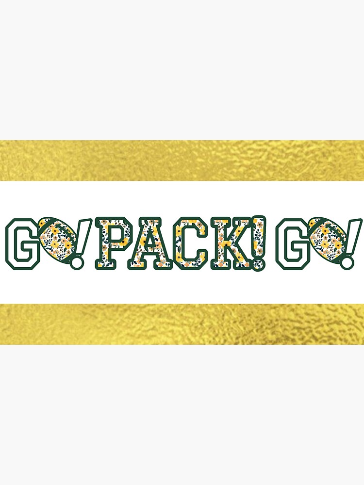 "Go pack go! Horizontal gold " Sticker for Sale by KCAbdelnour | Redbubble