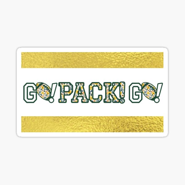 "Go pack go! Horizontal gold " Sticker for Sale by KCAbdelnour | Redbubble