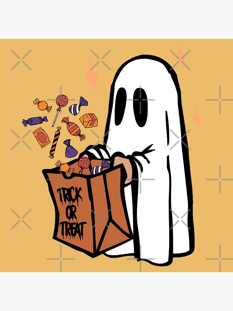 "Trick or treat cute spooky Halloween ghost " Poster for Sale by ...