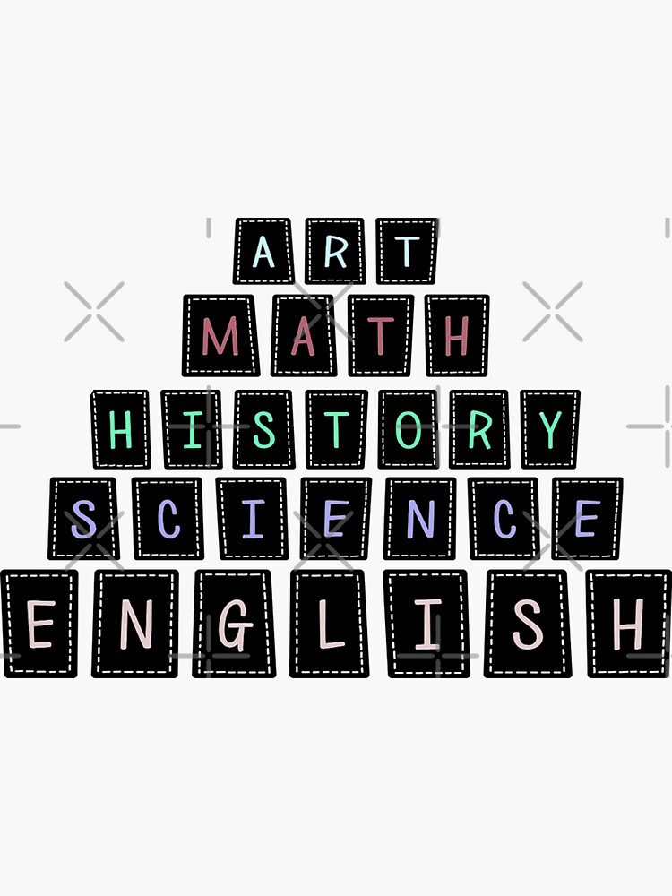 "School Subjects" Sticker for Sale by ChoppDesign | Redbubble