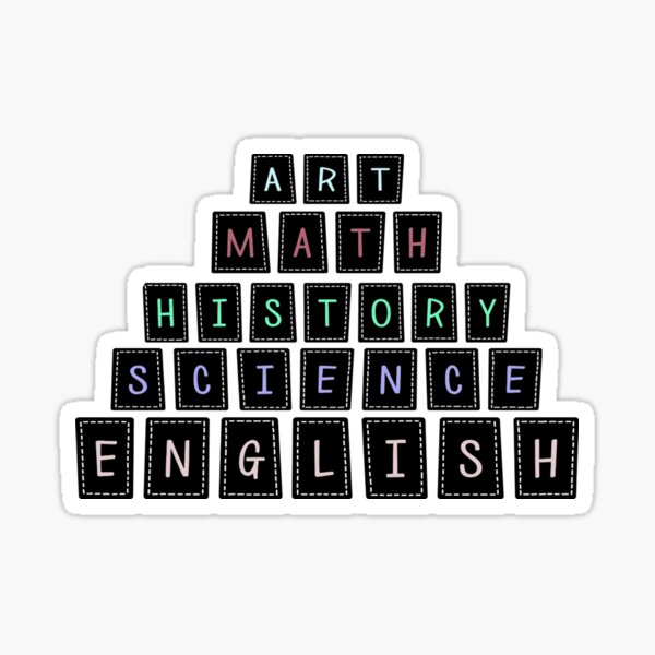 "School Subjects" Sticker for Sale by ChoppDesign | Redbubble