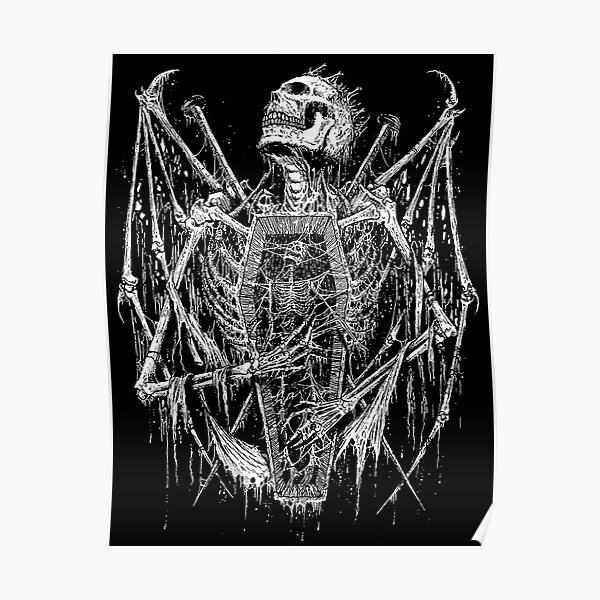 "Death Skeleton Demon Angel Coffin black white" Poster for Sale by ...