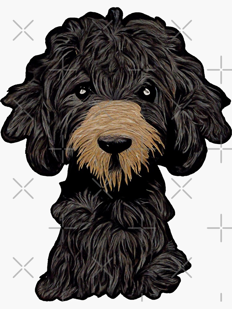 "Cute Black Labradoodle" Sticker for Sale by TheCrocShop | Redbubble