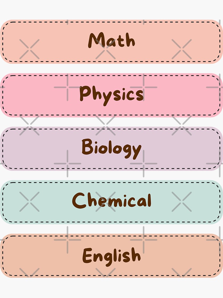 "School Subjects" Sticker for Sale by ChoppDesign | Redbubble