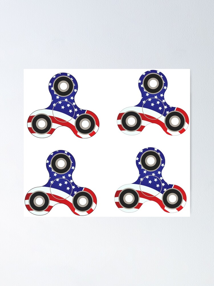 "fidget spinner sticker pack US flag" Poster by B0red | Redbubble