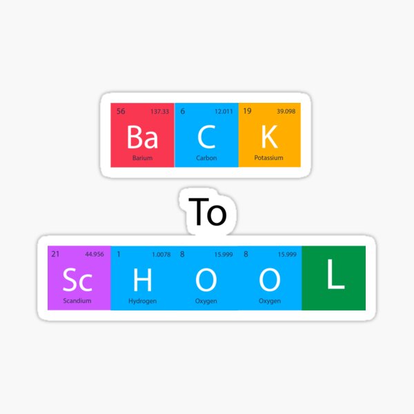 "periodic table return to school / back to school" Sticker for Sale by ...