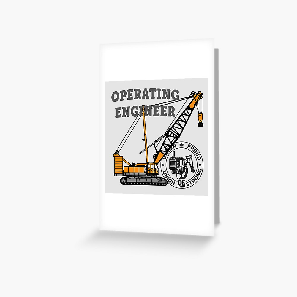 "Operating Engineer Crawler Crane (Front/Back-LG-2F)" Greeting Card for ...