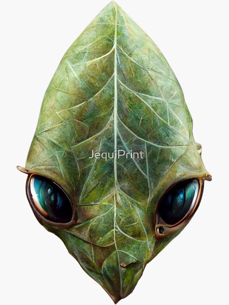 "Alien in Leaf" Sticker for Sale by JequiPrint | Redbubble