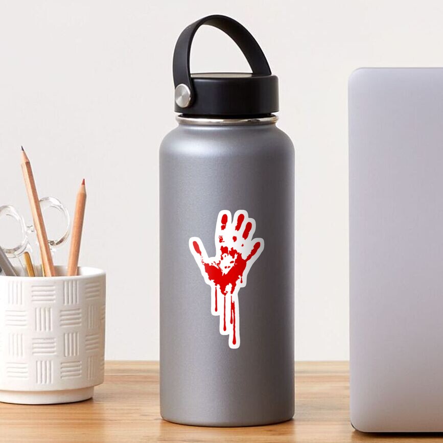 "Bloody Handprint" Sticker for Sale by bmnadeau | Redbubble