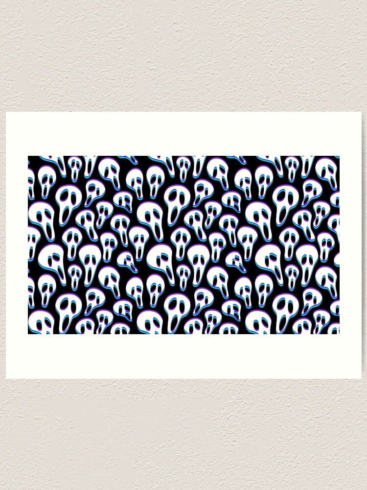 "Scream Ghost Face Pattern Halloween Spooky Ghosts Skull Skulls" Art ...