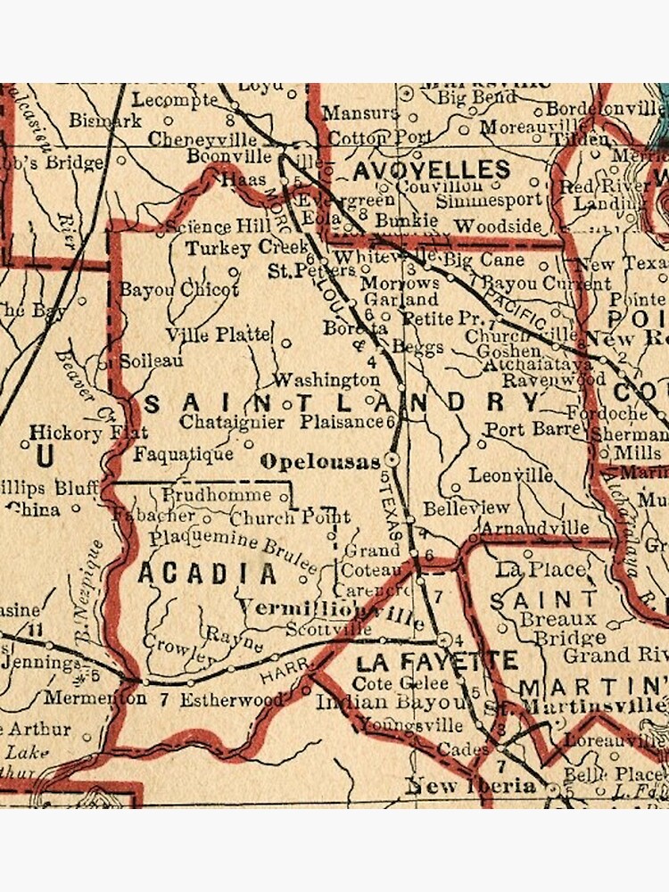 "Imperial St. Landry Parish Map 1893" Sticker for Sale by LeJeuneGifts ...