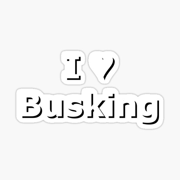 "SMandH 2875 I Love (Heart) Busking (c) SMandH 0001" Sticker for Sale ...